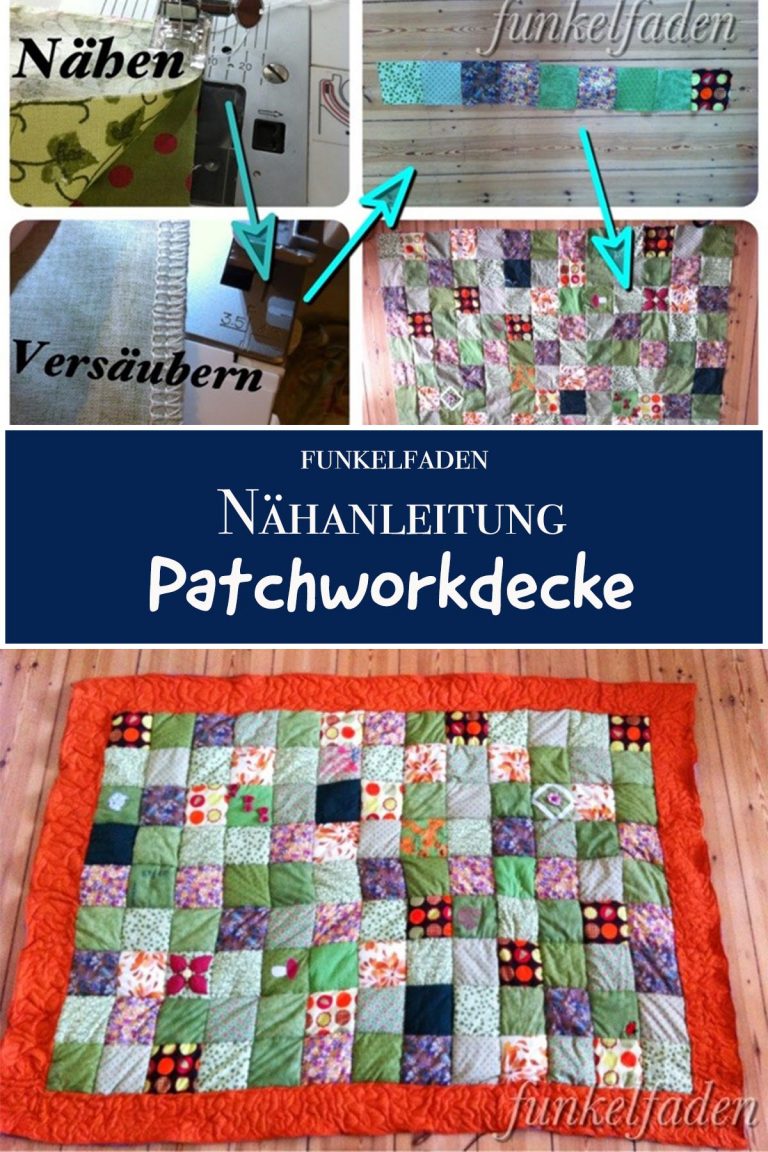 Nähanleitung - Einfache Patchworkdecke nähen für Anfänger