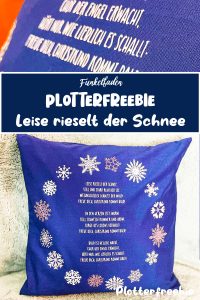 Plotterfreebie Schneeflocke + Weihnachtskissen plotten - Funkelfaden