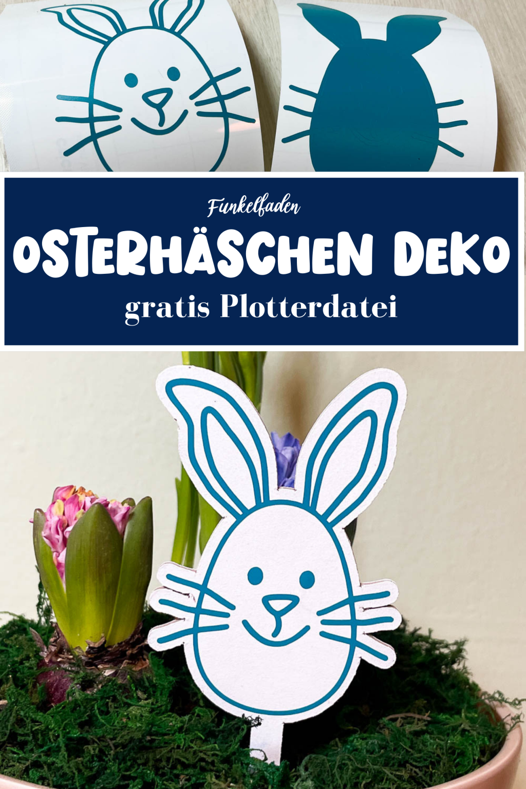 Häschen Osterkörbchen plotten - kostenlose Plotterdatei - Funkelfaden