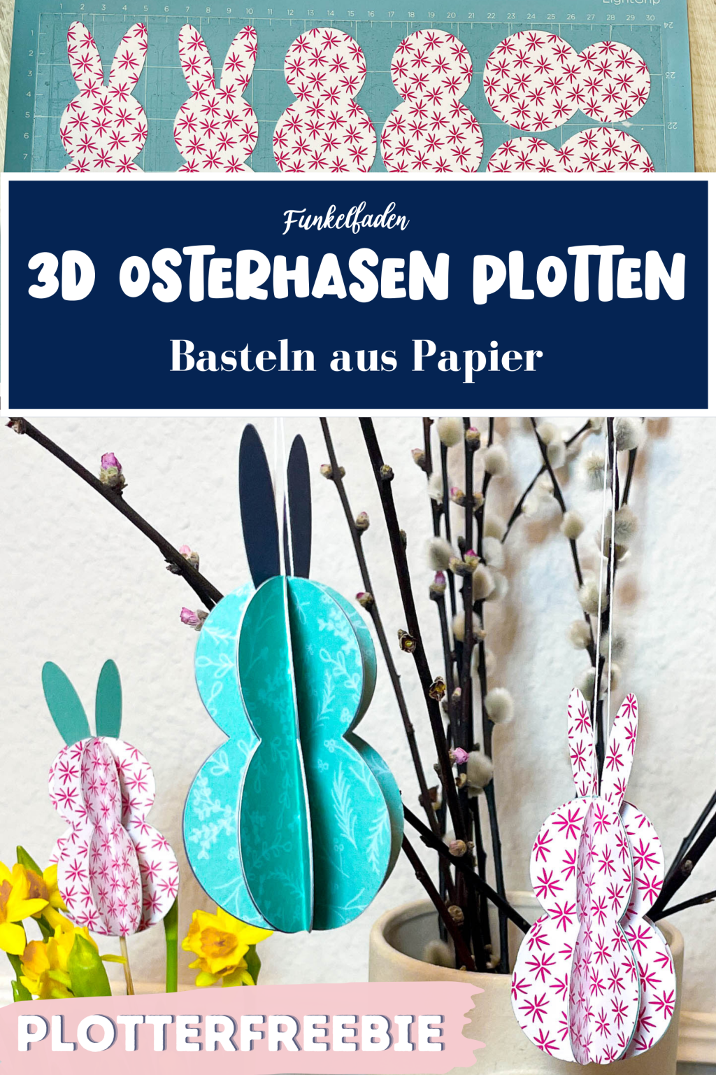 Häschen Osterkörbchen plotten - kostenlose Plotterdatei - Funkelfaden