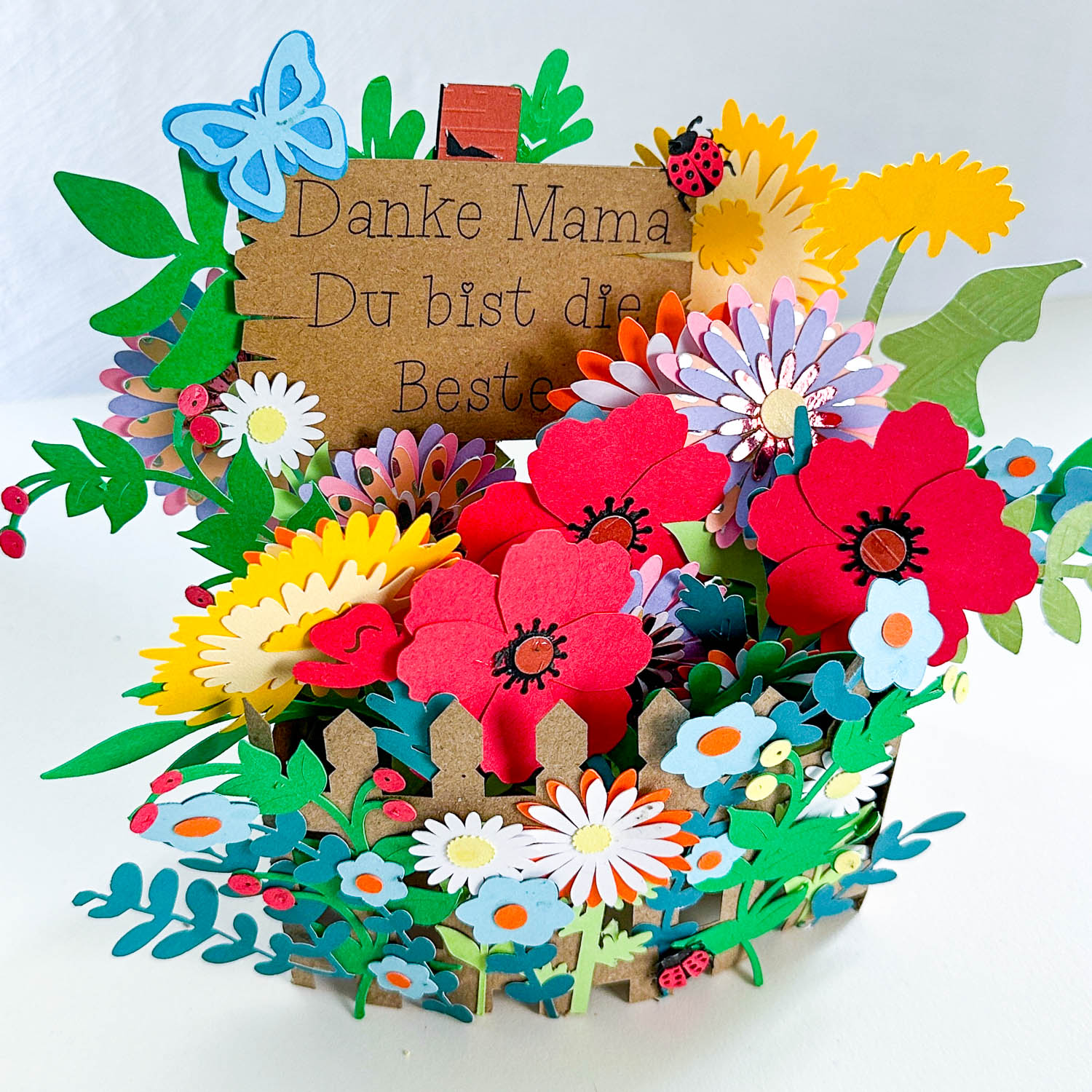 3D Pop-Up Muttertagskarte basteln - Funkelfaden